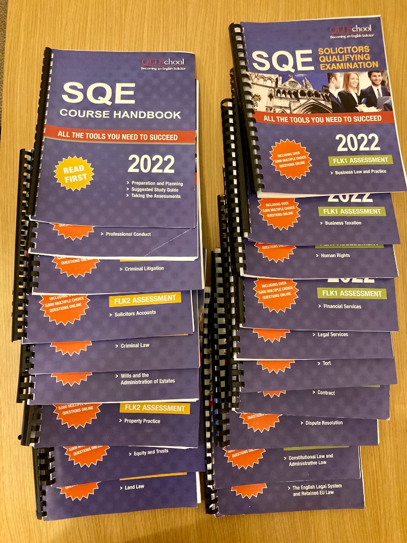 QLTS SQE1 Preparation Study Pack (Full FLK 1 & 2 content), 興趣及遊戲, 書本 ...