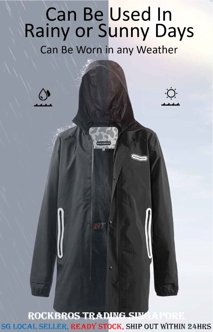 RockBros Raincoat for bicycle motorbike raincoat, Sports Equipment ...
