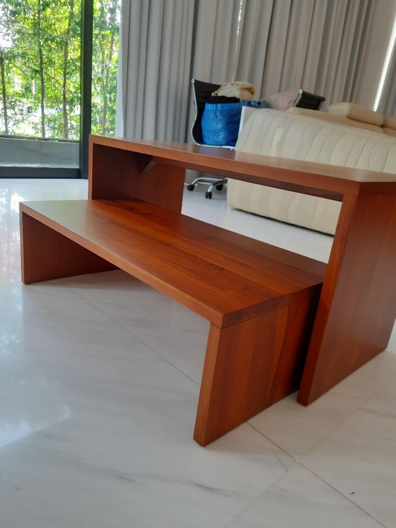 Scanteak Plank Nesting Bench Set, Furniture & Home Living, Furniture ...