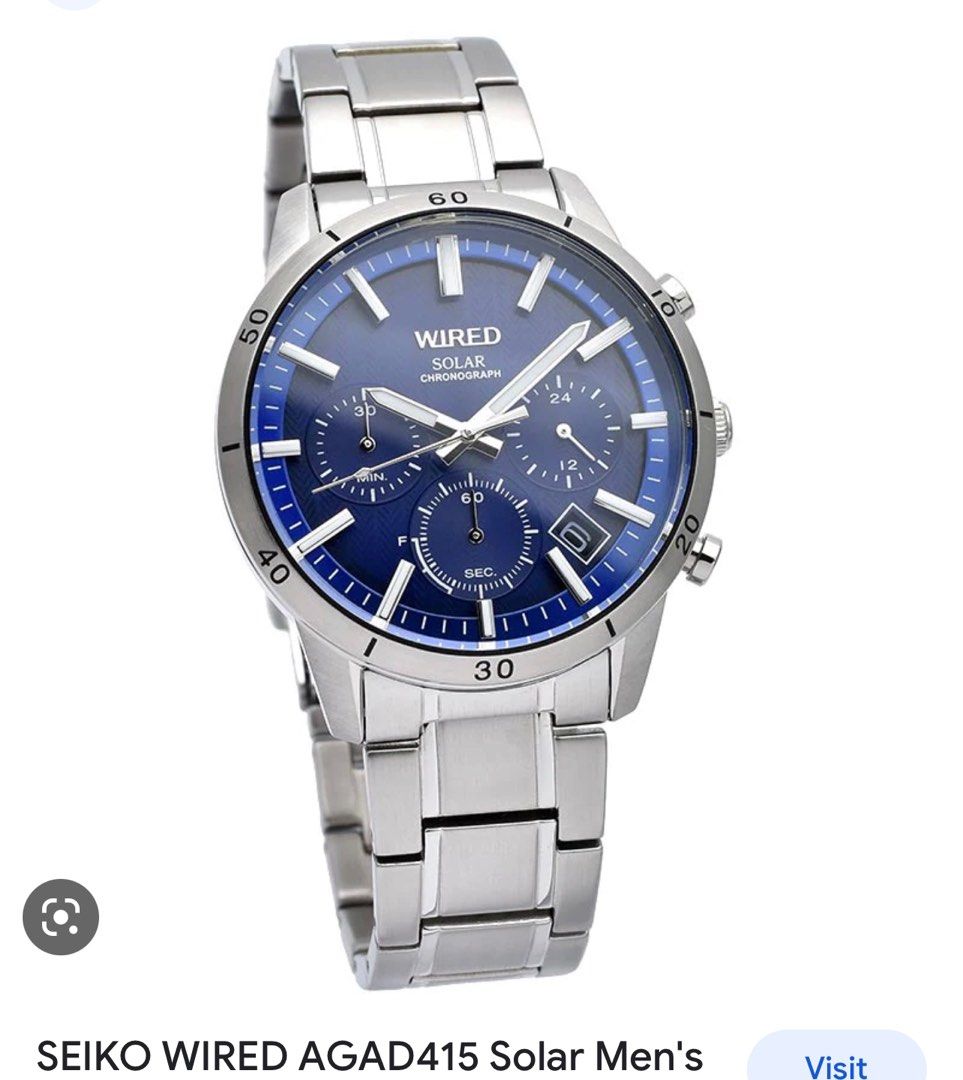 SEIKO Wired solar chronograph AGAD415, Men's Fashion, Watches & Accessories, Watches on Carousell