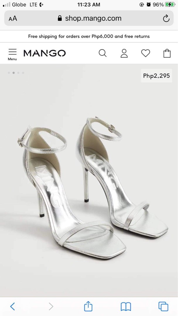 Silver Heels from MANGO, Women's Fashion, Footwear, Heels on Carousell