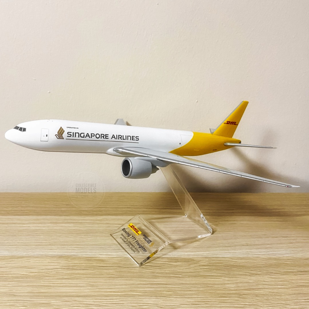 HERPA WINGS SINGAPORE AIRLINES DHL BOEING 777F 1:200 9V-DHA AIRCRAFT ...