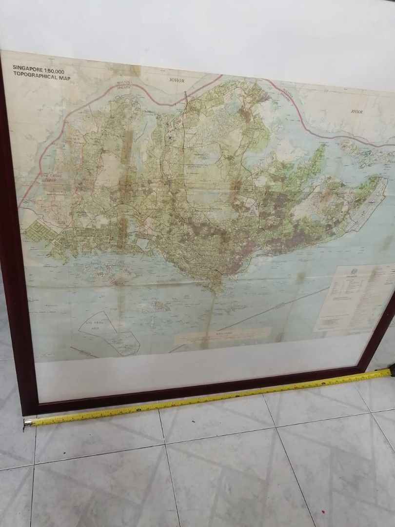 Singapore map 1987, Hobbies & Toys, Memorabilia & Collectibles, Vintage ...