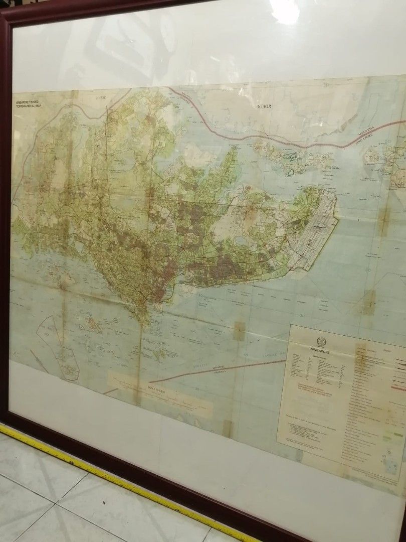 Singapore map 1987, Hobbies & Toys, Memorabilia & Collectibles, Vintage ...