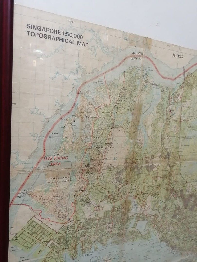 Singapore map 1987, Hobbies & Toys, Memorabilia & Collectibles, Vintage ...