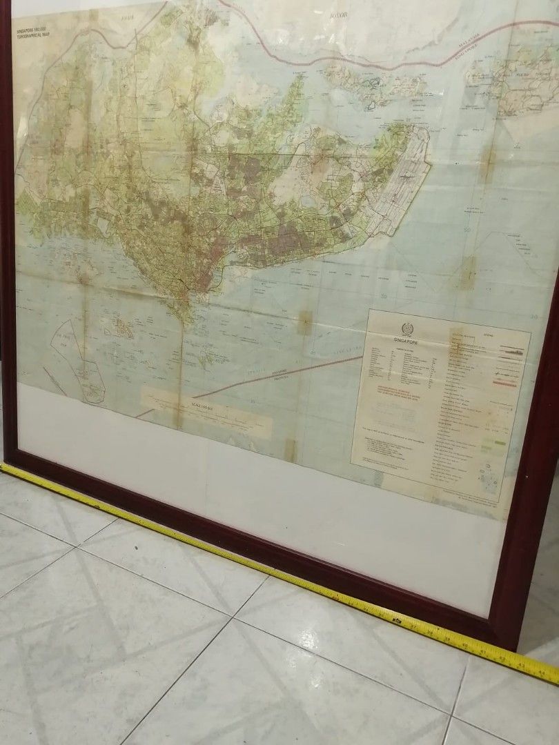 Singapore map 1987, Hobbies & Toys, Memorabilia & Collectibles, Vintage ...