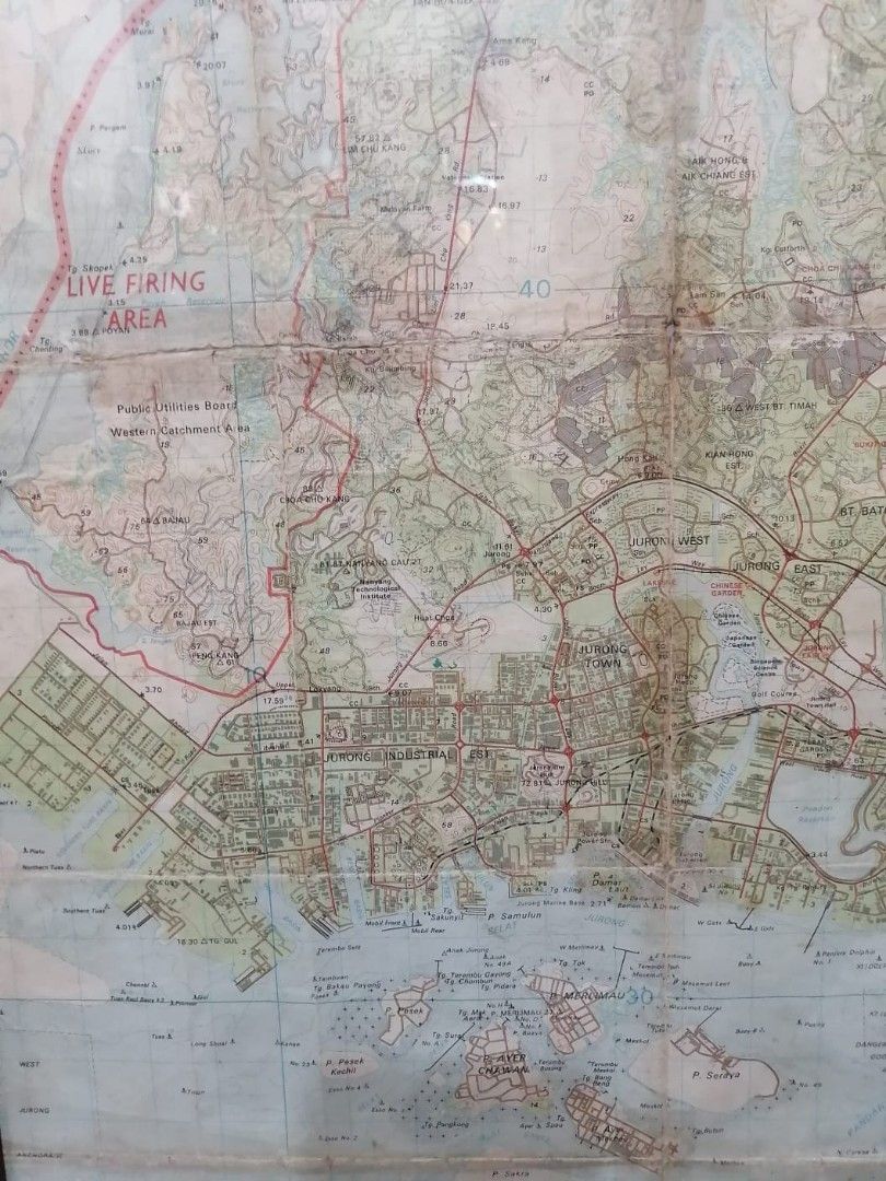 Singapore map 1987, Hobbies & Toys, Memorabilia & Collectibles, Vintage ...