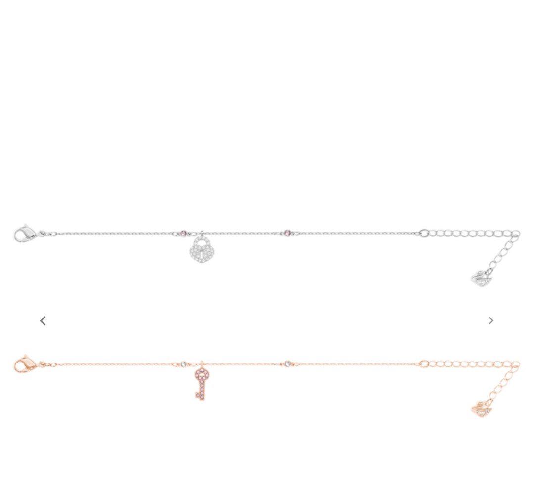 Swarovski Crystal Wishes Lock and Key Bracelet Set, Women's Fashion ...