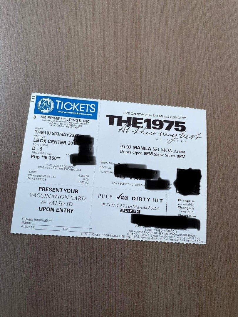 THE 1975 TICKET DAY 1, Tickets & Vouchers, Event Tickets on Carousell