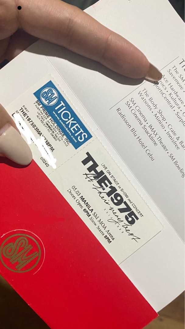 The 1975 Day 1 Ticket Lower Box Center 202 , Tickets & Vouchers, Event ...