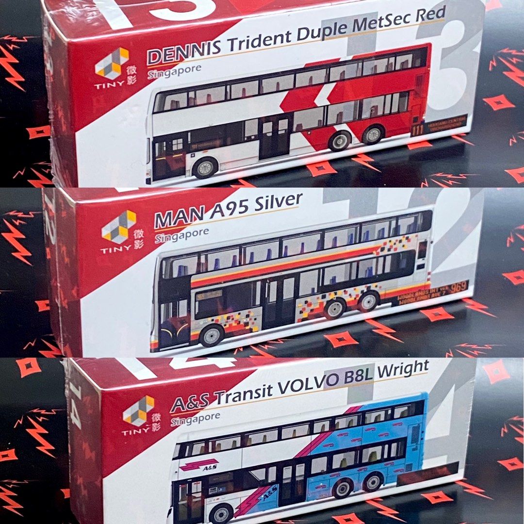 Tiny Singapore Double Decker Bus SBS SMRT > Hot Wheels Size > Man A 95 Silver > Man A 95 Silver ...