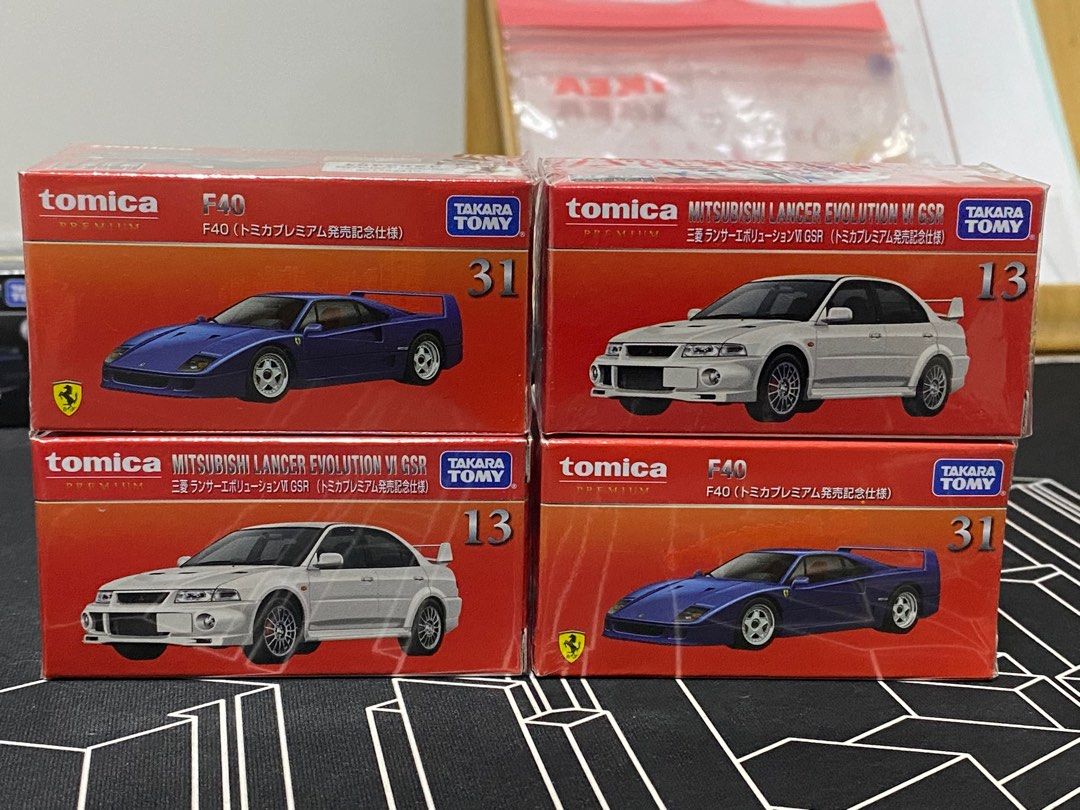 Tomica Mitsubishi Lancer EVO VI GSR & Ferrari F40, Hobbies & Toys, Toys ...