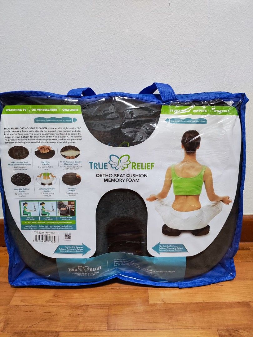 True Relief Ortho-Seat and Back Cushion, Furniture & Home Living, Home ...
