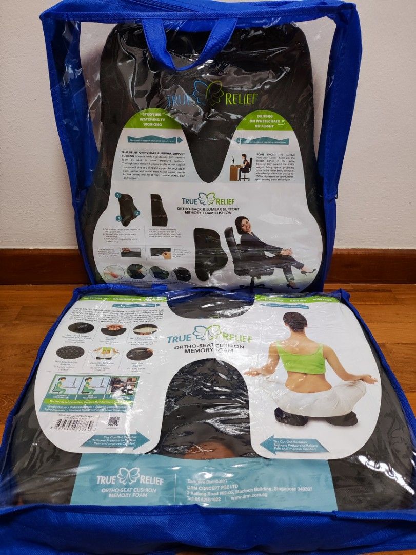 True Relief Ortho-Seat and Back Cushion, Furniture & Home Living, Home ...