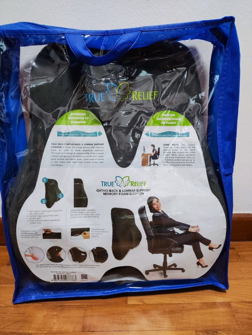 True Relief Ortho-Seat and Back Cushion, Furniture & Home Living, Home ...