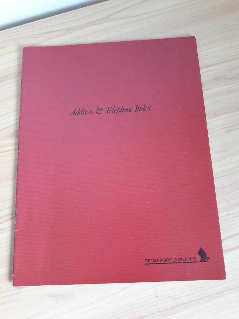 Vintage SIA Singapore Airlines Address & Telephone Index Book, Hobbies ...