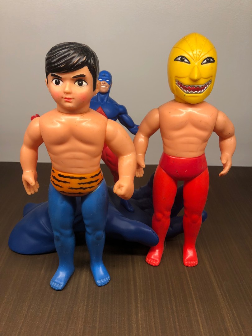 Vintage sofubi bullmark tiger mask figure toy on Carousell