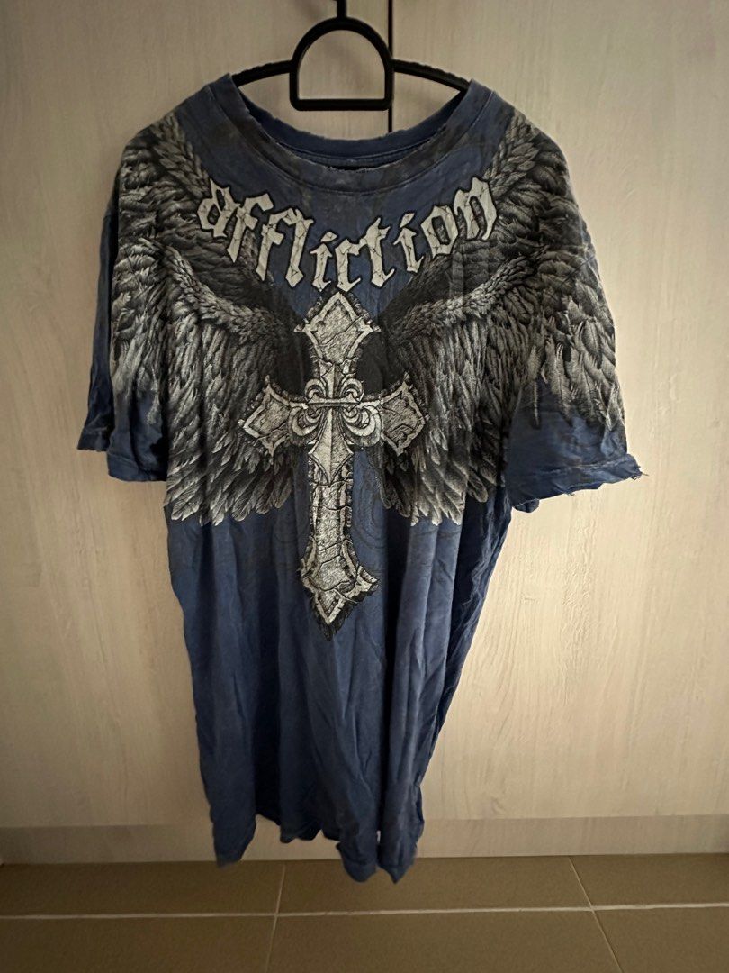 Vintage thrifted y2k punk affliction shirt/tee, Men's Fashion, Tops ...