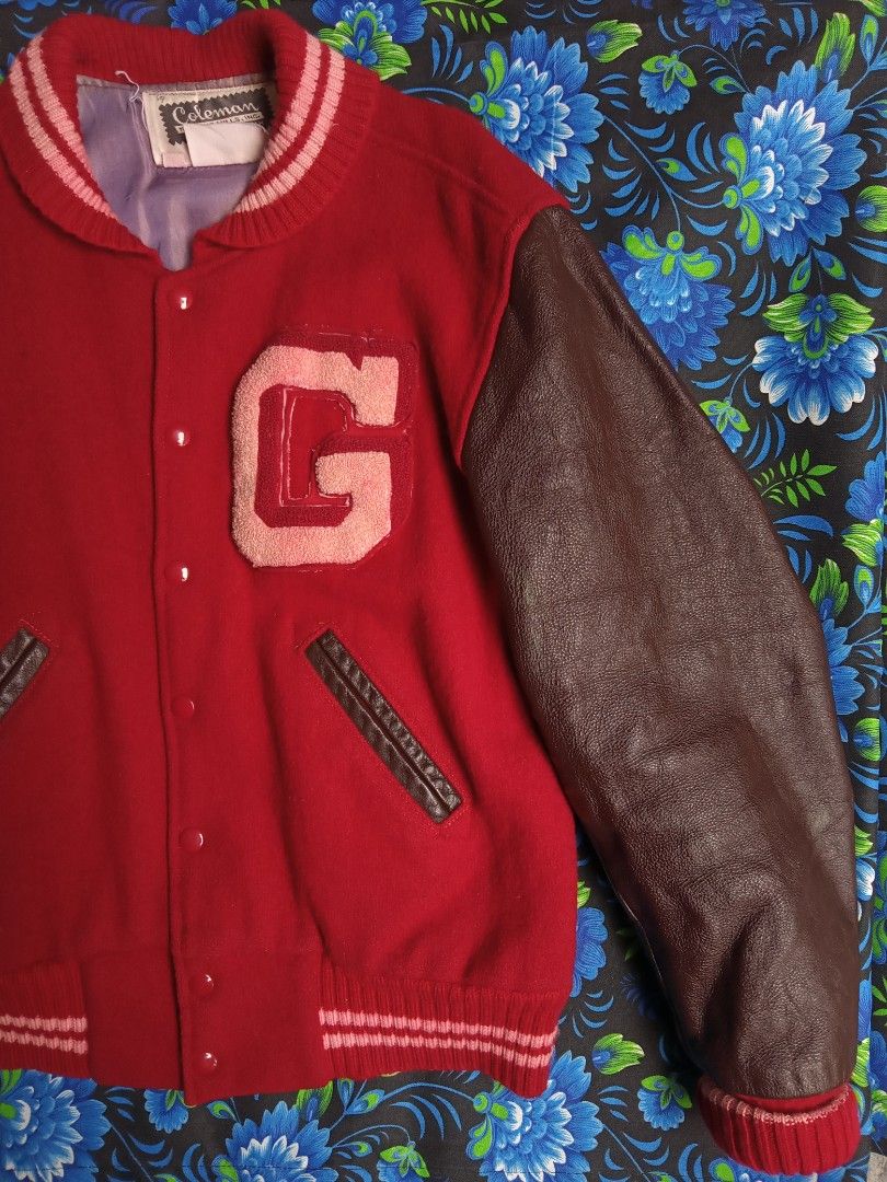 Vintage varsity leather jacket, Men's Fashion, Coats, Jackets and Outerwear on Carousell