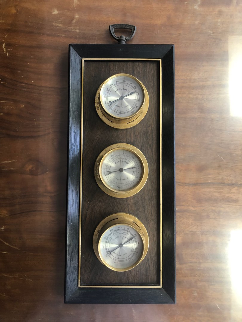 VTG Springfield Instrument Weather Thermometer/Barometer/Hygrometer ...