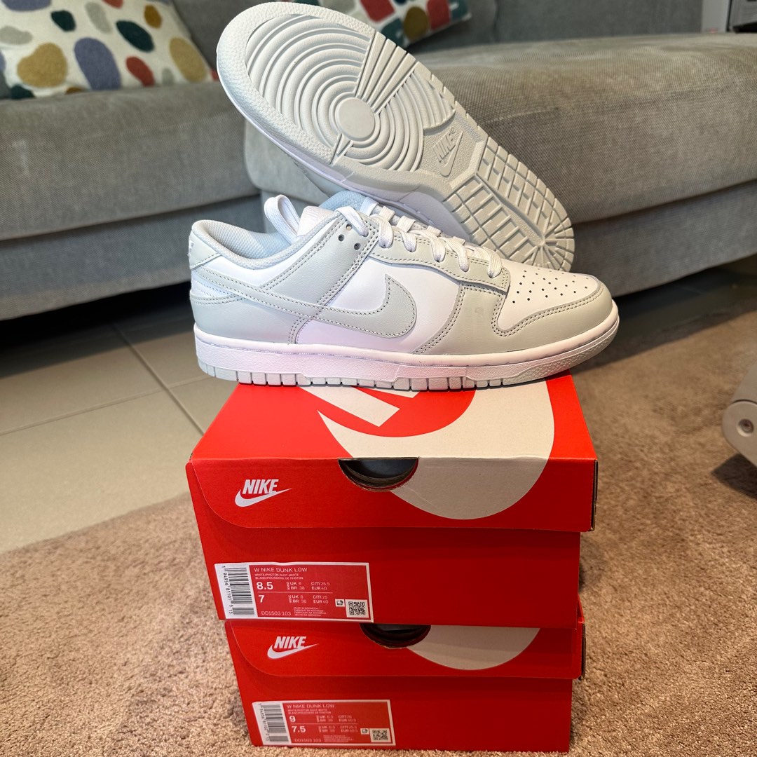W Nike Dunk Low Photon Dusk-White, Women's Fashion, Footwear, Sneakers ...