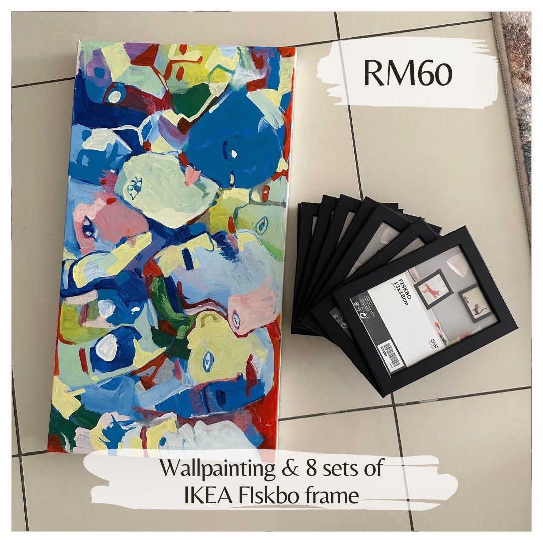 Wall painting and 8 sets Fiskbo frame, Furniture & Home Living, Home ...