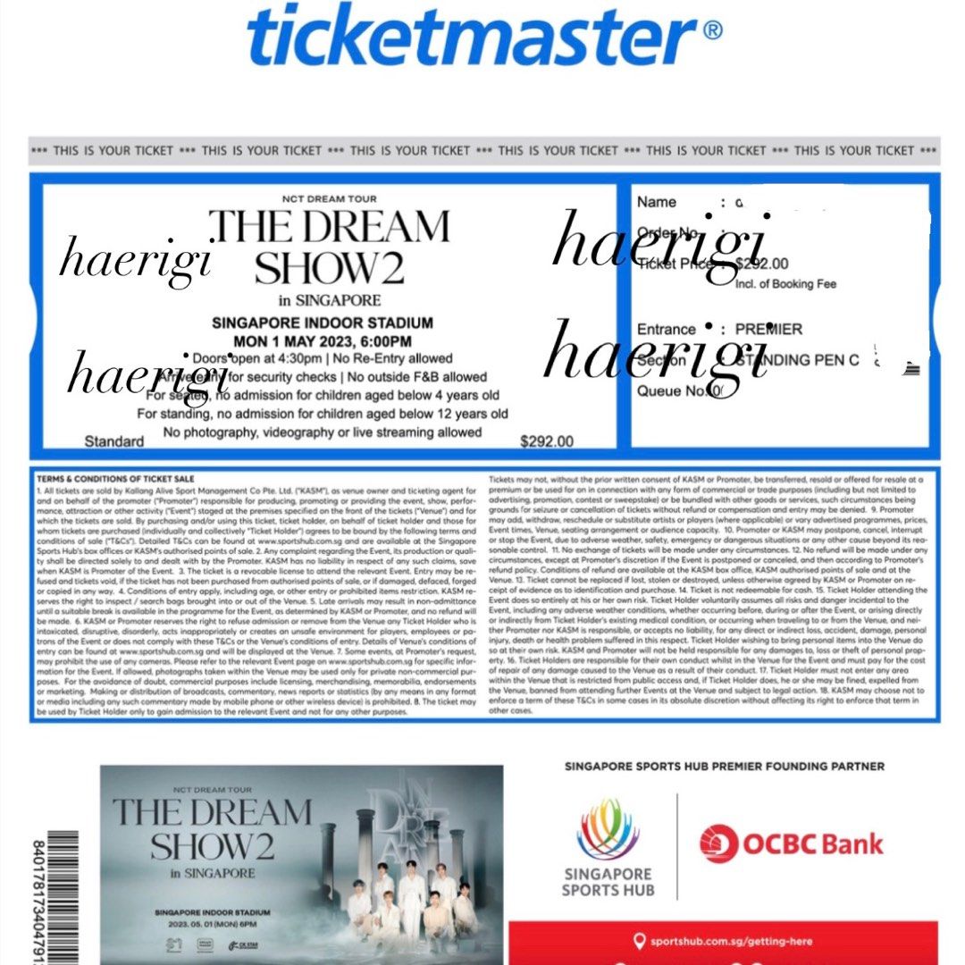 wts/lfb nct dream tds2 pen C the dream show 2 concert ticket, Tickets ...