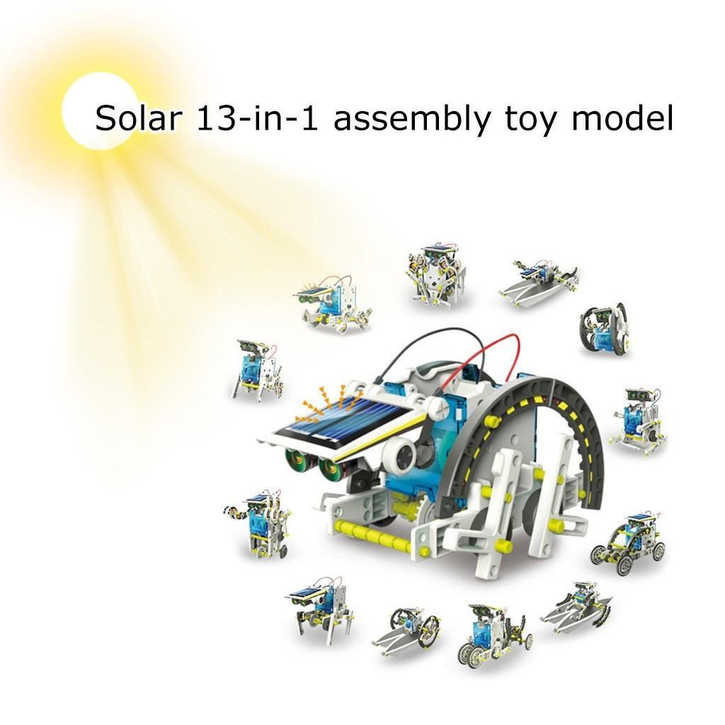 13-in-1 DIY STEM Solar Robot Experiment Kit Kids Children Solar Powered ...