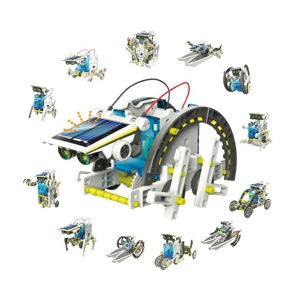 13-in-1 DIY STEM Solar Robot Experiment Kit Kids Children Solar Powered ...