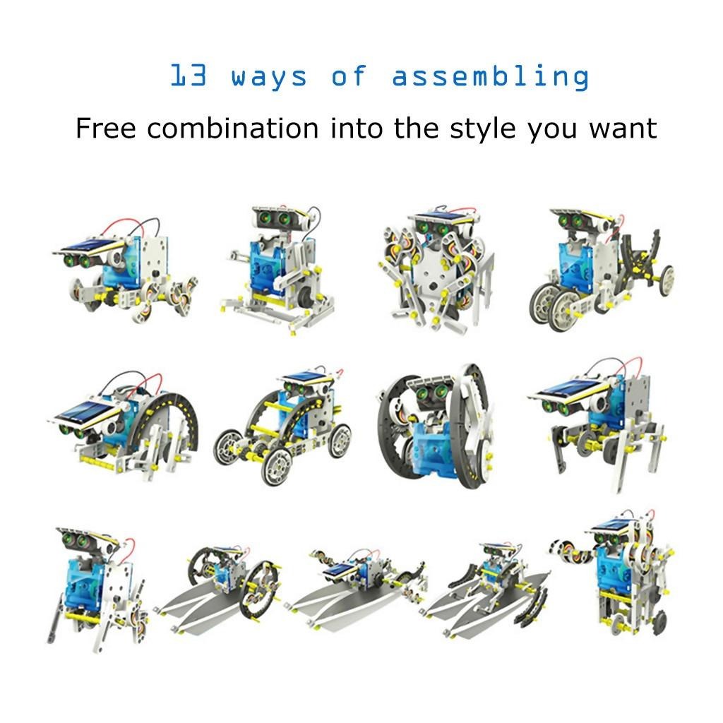 13-in-1 DIY STEM Solar Robot Experiment Kit Kids Children Solar Powered ...