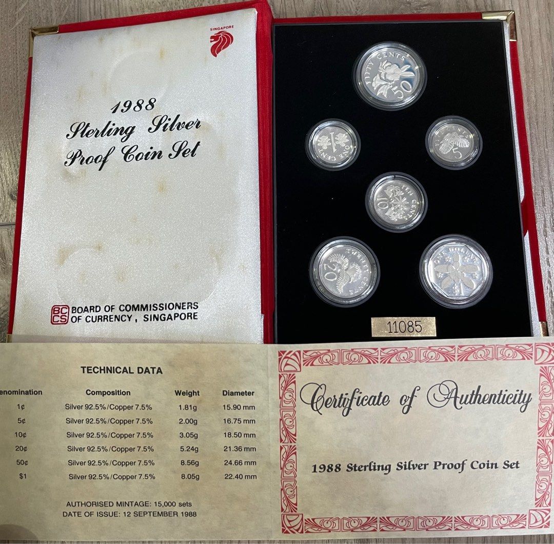 1988 Sterling Silver Proof Coin Set, Hobbies & Toys, Memorabilia ...