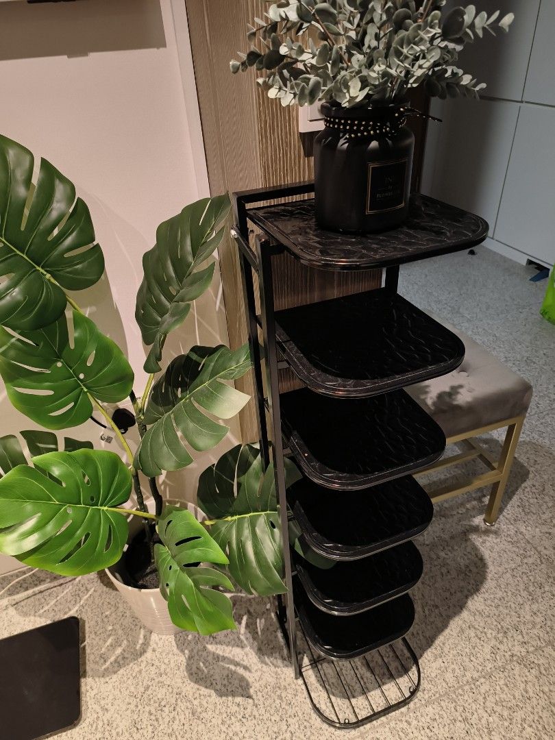 7 Tier Black Metal Tower Shoe Rack, Furniture & Home Living, Furniture ...