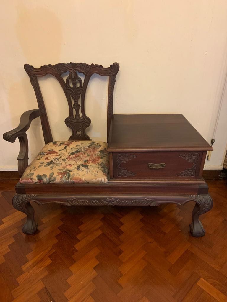 Antique chair + table, Furniture & Home Living, Furniture, Chairs on ...