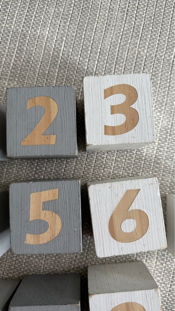 Baby Wooden Number Blocks, Babies & Kids, Infant Playtime on Carousell