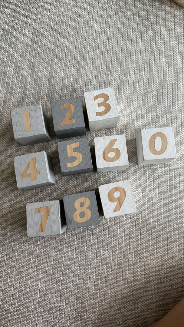 Baby Wooden Number Blocks, Babies & Kids, Infant Playtime on Carousell