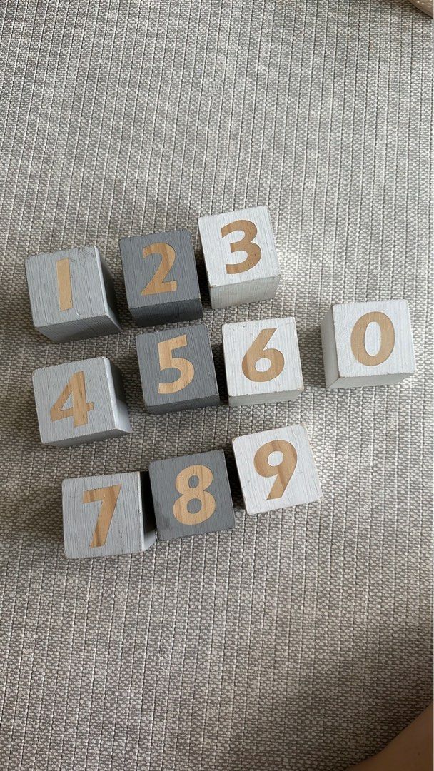 Baby Wooden Number Blocks, Babies & Kids, Infant Playtime on Carousell