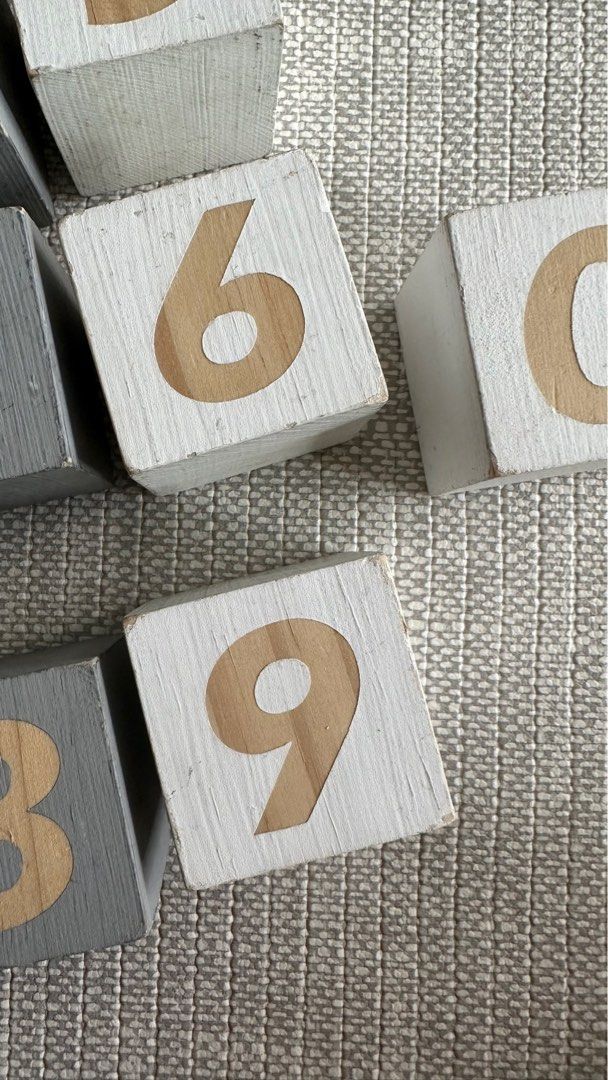 Baby Wooden Number Blocks, Babies & Kids, Infant Playtime on Carousell