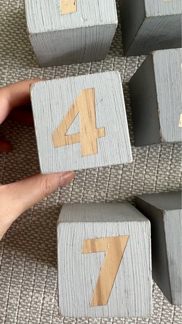 Baby Wooden Number Blocks, Babies & Kids, Infant Playtime on Carousell