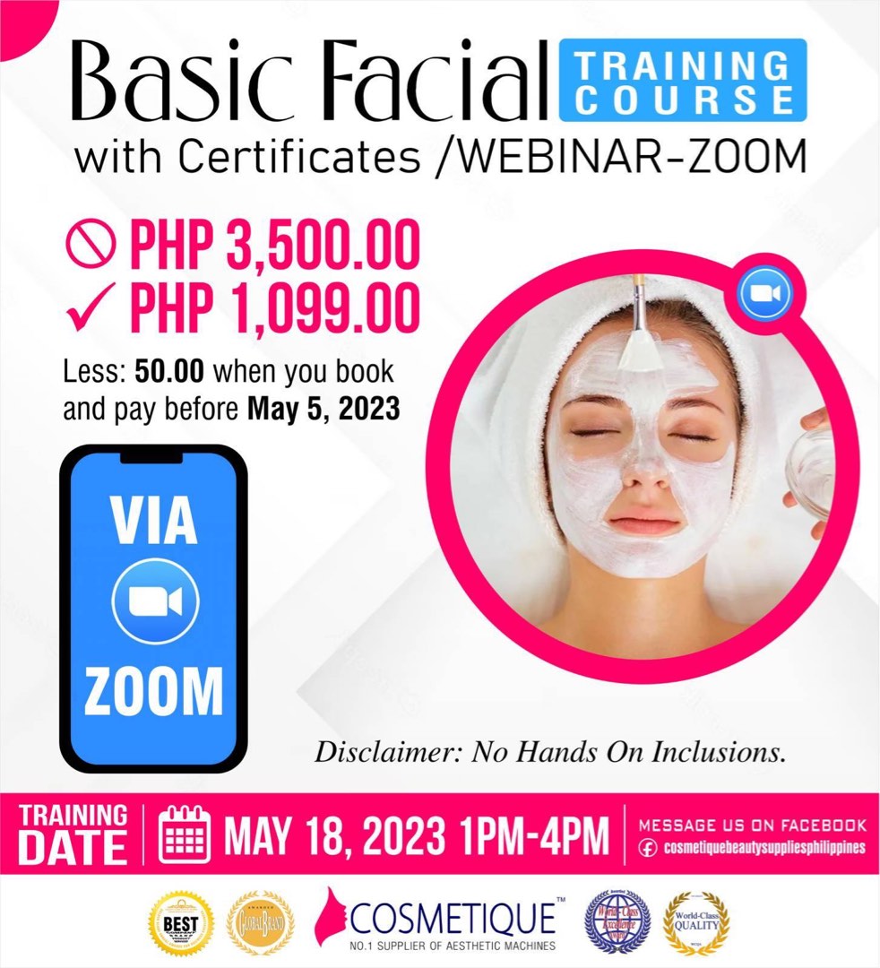 Basic Facial Training Course With Certificates Webinar Training, Beauty ...