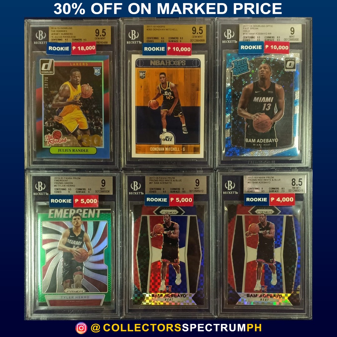 BGS Graded Rookie RC Cards Julius Randle Donovan Mitchell Bam Adebayo ...