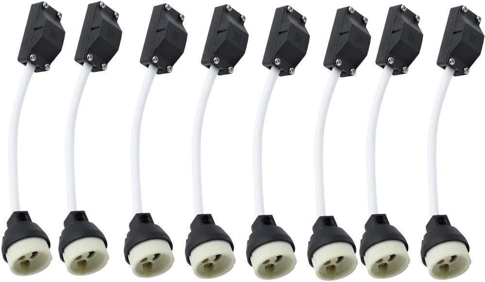 BlueXP 8 Pack GU10 Lamp Holder 2A 250V GU10 Ceramic Lamp Bases ...