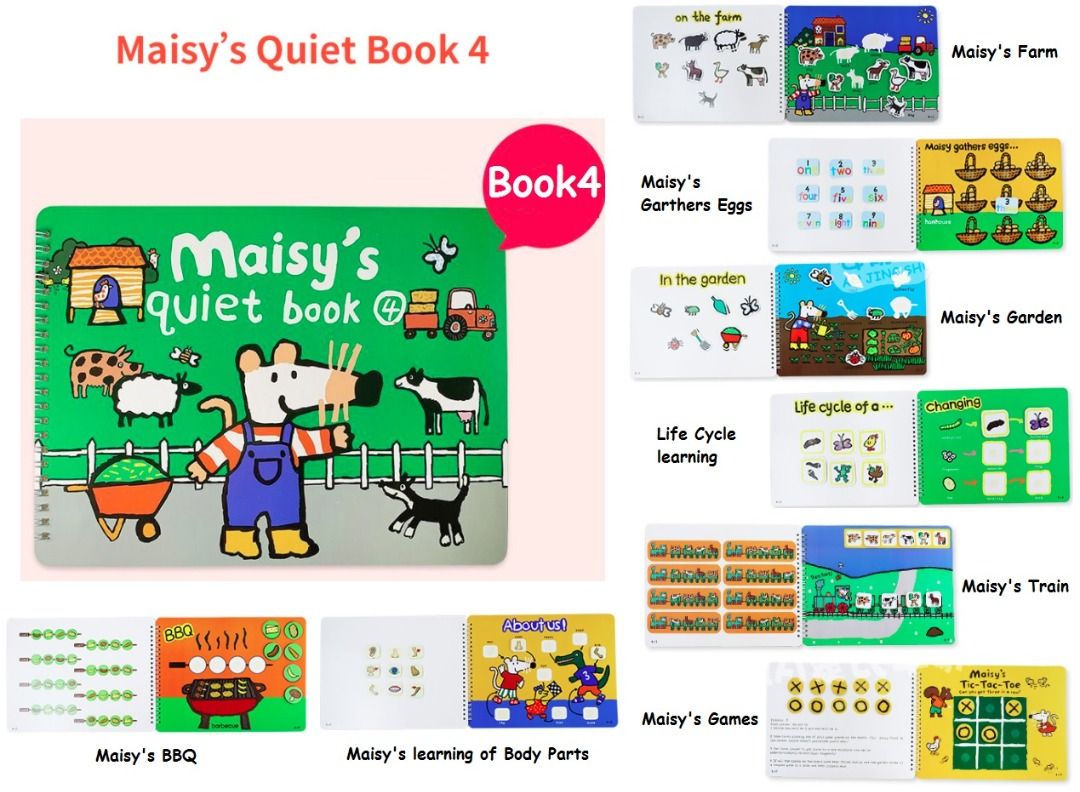 Brand New Maisy Quiet Book Yellow Set Pre-school Learning Montessori ...