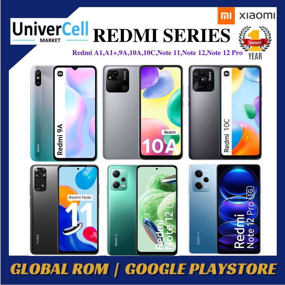 Xiaomi REDMI A1,A1+,9A,12C,Note 12 ,Note 12 Pro Black 64GB AND BELOW ...