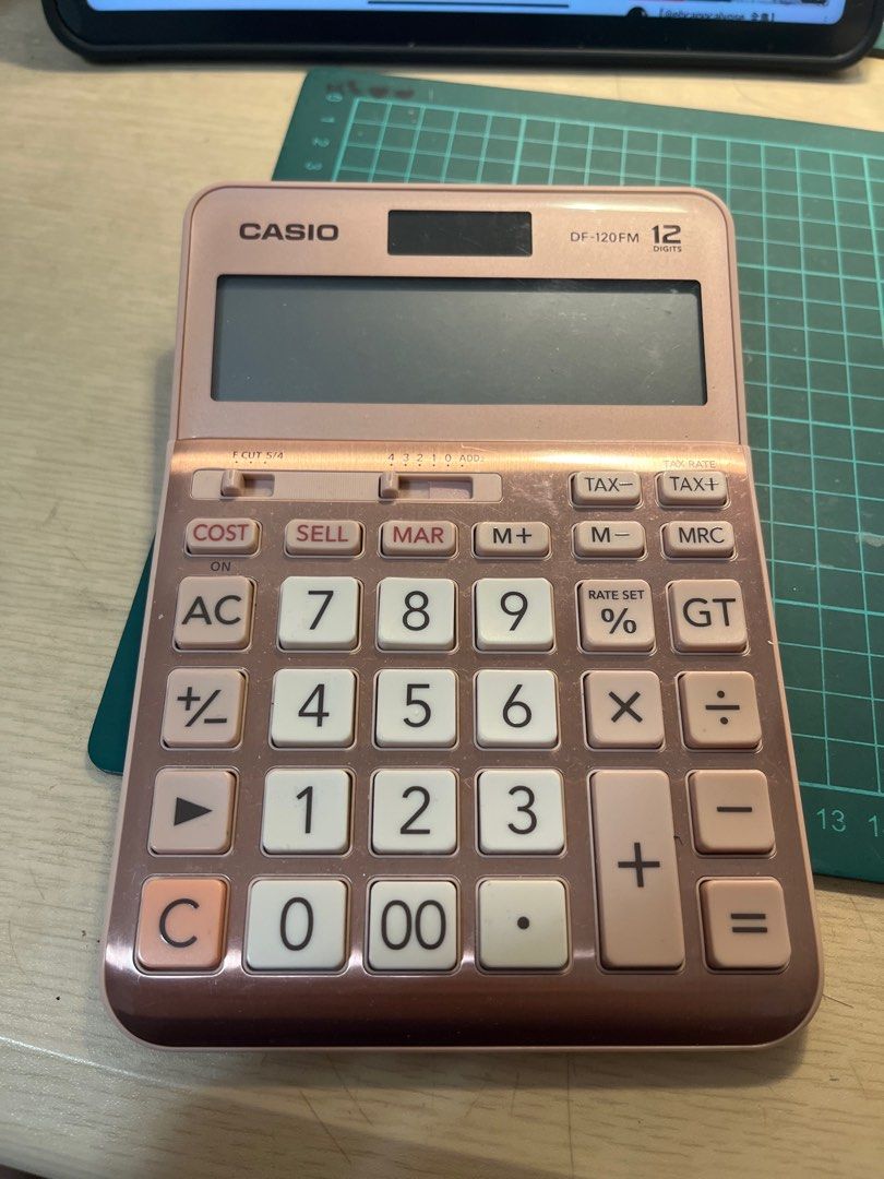 CASIO卡西歐 DF-120FM 大型顯示幕 計算機 桌上型12位數四捨五入, 書籍、休閒與玩具, 文具、藝術、手工藝, 文具、上學用品在旋轉拍賣