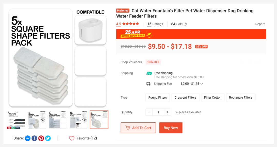 Cat Water Fountain's Filter Pet Water Dispenser Dog Drinking Water ...