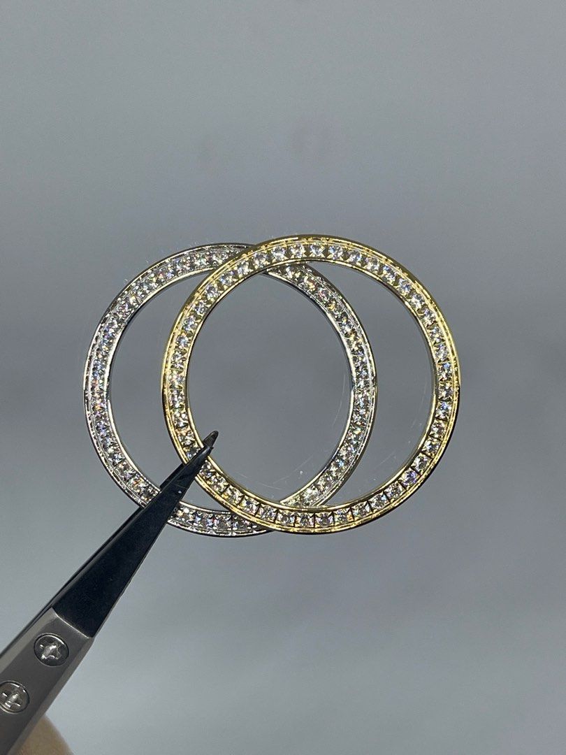 Custom Made Clear Stones Blue Stones CZ Diamond Bezels For All Rolex ...