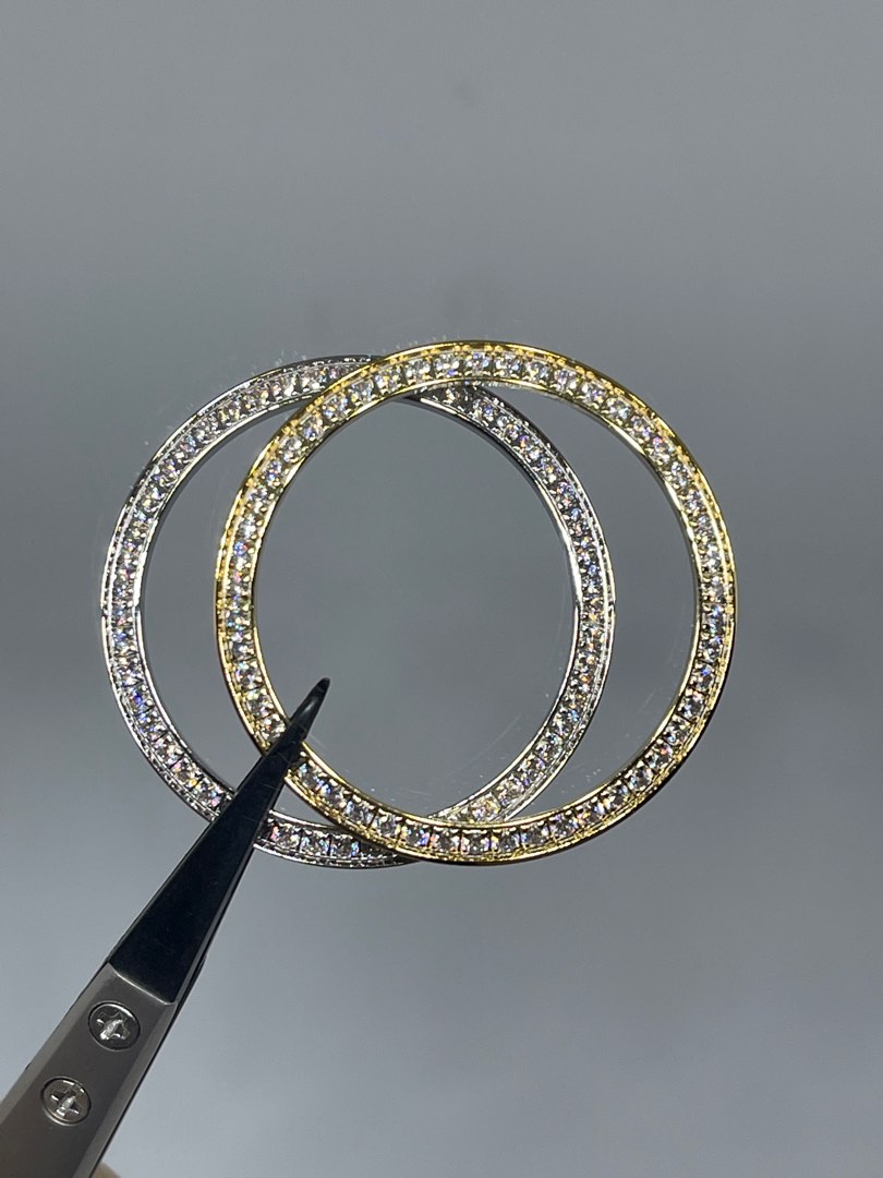 Custom Made Clear Stones Blue Stones CZ Diamond Bezels For All Rolex ...