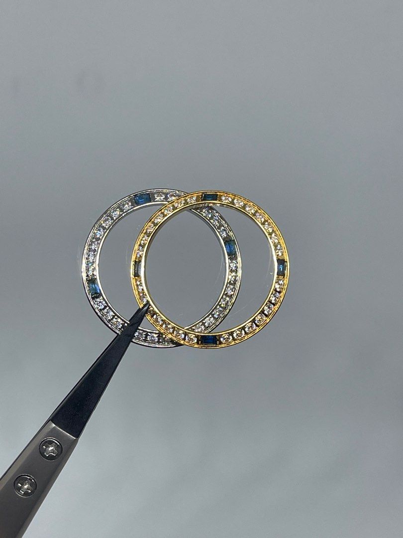 Custom Made Clear Stones Blue Stones CZ Diamond Bezels For All Rolex ...