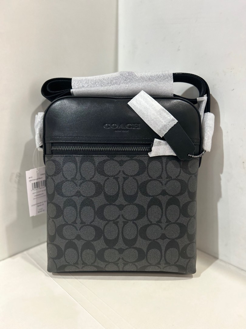 Coach Houston Sling Signature Smoke Black, Men's Fashion, Bags, Sling ...
