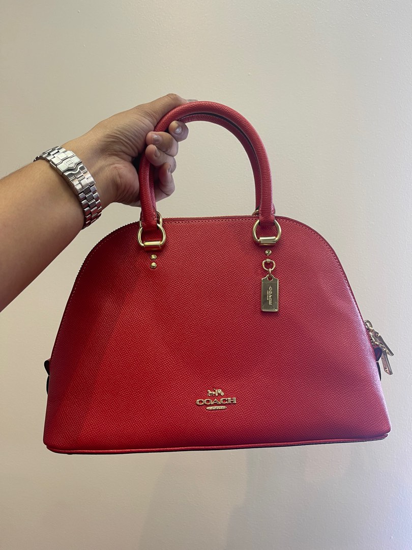 Coach Katy Red Satchel Bag, Luxury, Bags & Wallets on Carousell